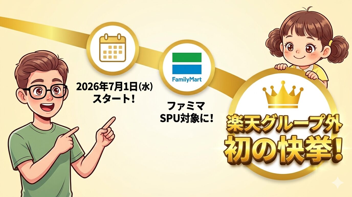 ファミマSPU開始！子連れ月3000円で楽天ポイント+0.5倍GET！ - ぼんたつ マイルとポイントのあれこれ